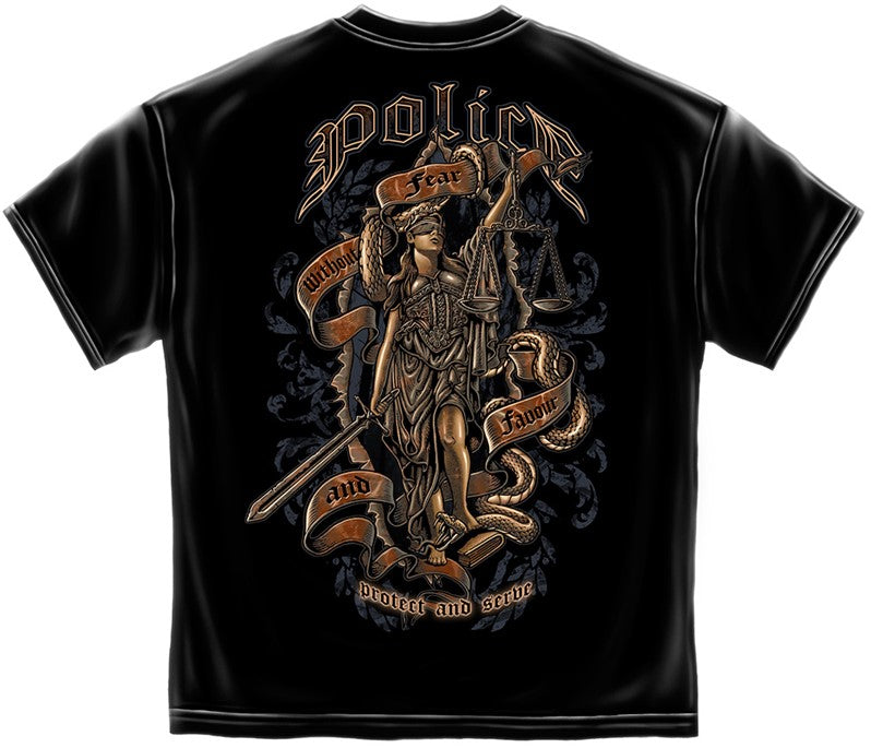 POLICE FULL FRONT SCALE OF JUSTICE – American Bad Ass Apparel